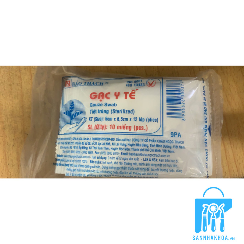 Mua Gạc Y Tế Tiệt Trùng 5X6.5Cm 12 Lớp - 100% Cotton ️ VAT đầy đủ