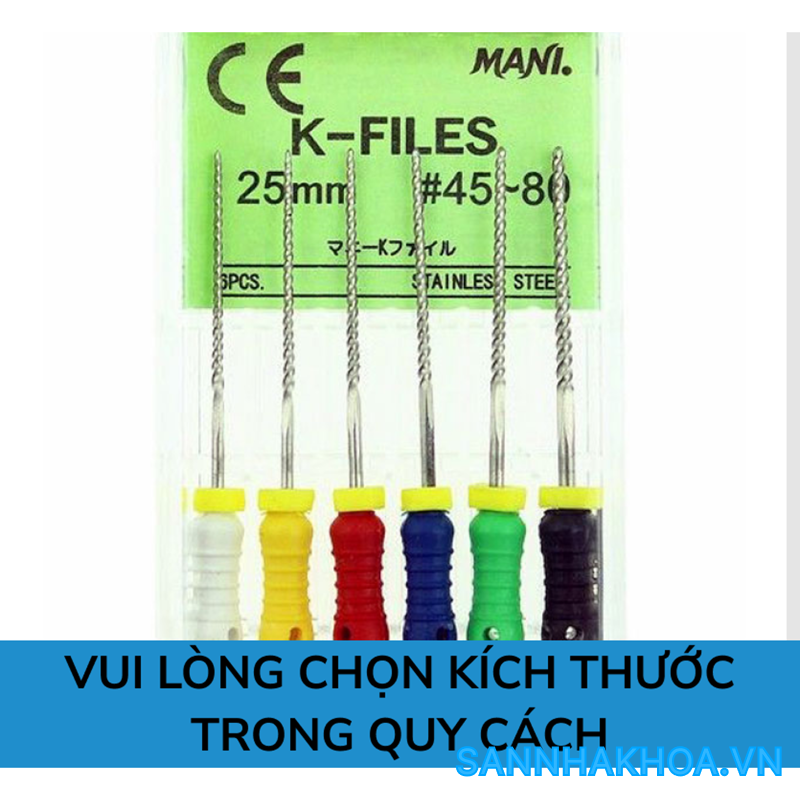 K File Mani Nội Nha - Chuẩn ISO, Cạnh Cắt Sắc