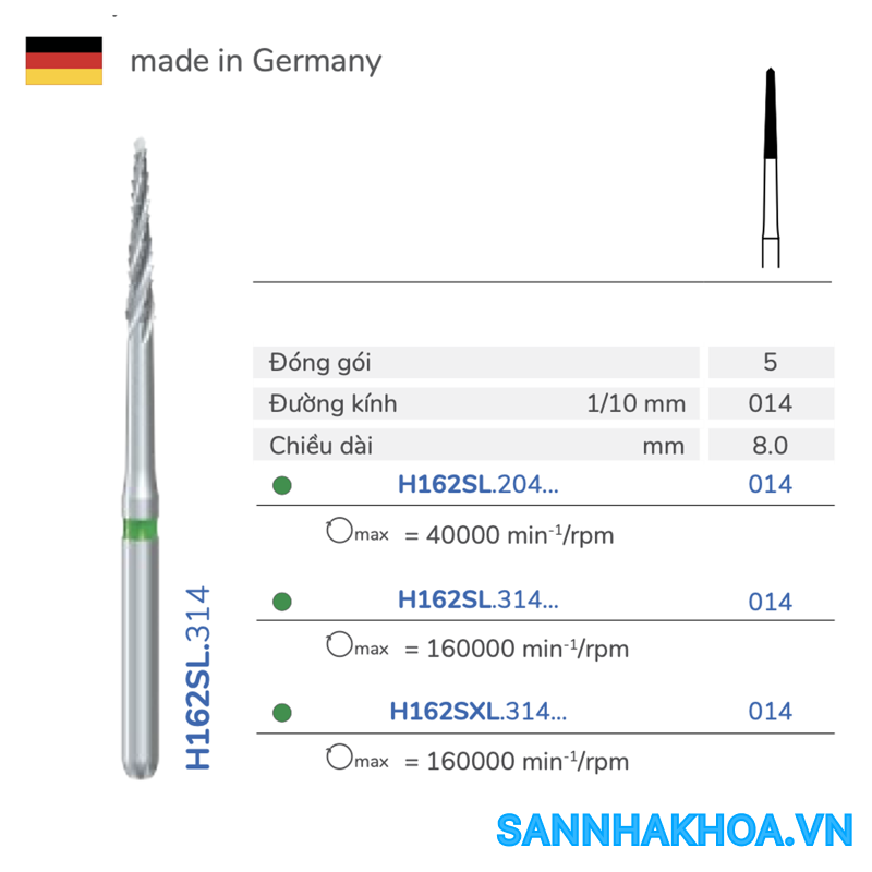 Mua Mũi Cắt Xương Lindeman H162sxl/ H162sl Komet ️ VAT đầy đủ