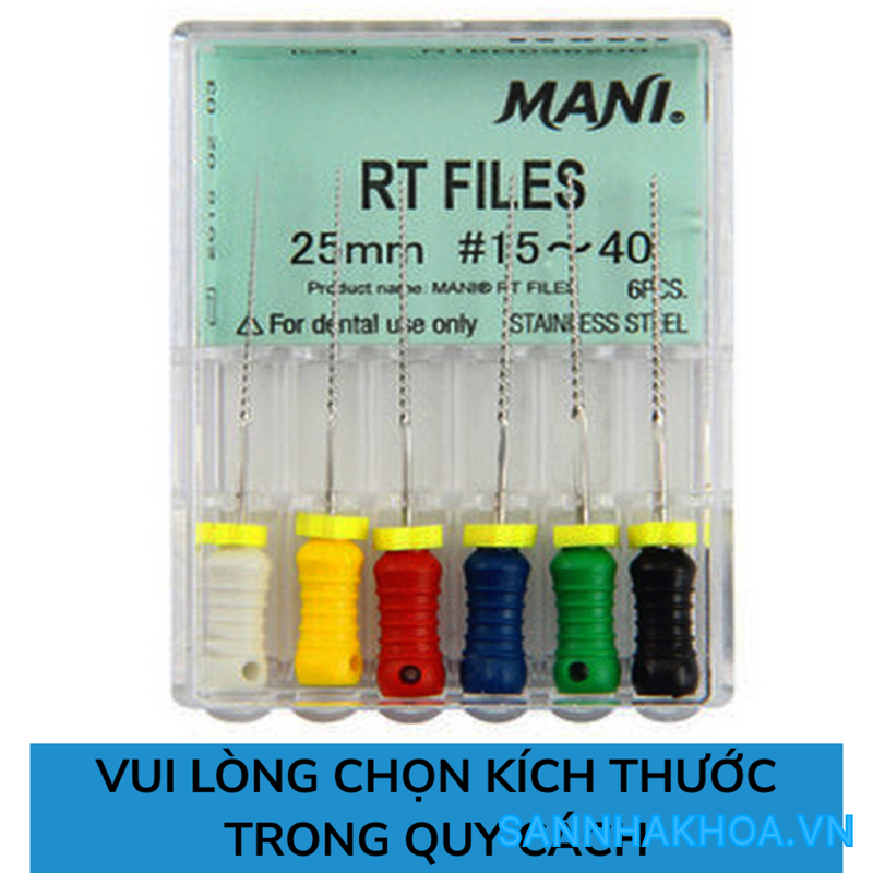 Trâm Nong Dẻo Mani RT Files - Thiết Bị Lấy Tủy Chính Xác